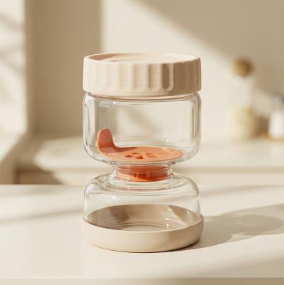 China FDA Tested Non-Porous Borosilicate Glass Pickle Jar with Strainer Flip Stain & Odor Resistant for sale
