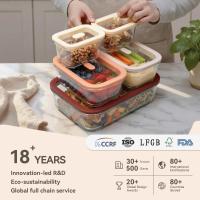China Instagrammable glass airtight food storage containers with minimalist chic style for Social Commerce & Influencer-driven Brands for sale