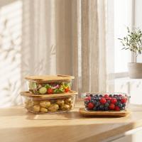 China IKOO FDA/LFGB Approved Microwave Safe Borosilicate Glass Food Container for sale