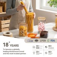 China Mass Production Multi-Size Borosilicate Glass Canisters Sets for the Kitchen & Pantry food storage jar for sale