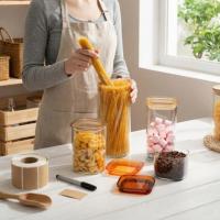 China Mass Production Multi-Size Borosilicate Glass Canisters Sets for the Kitchen & Pantry food storage jar for sale