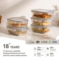 China Global Safety Certified Borosilicate Glass Food Container with Lid for sale