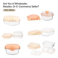 China Leak Proof 1050ml Glass Food Storage Containers with Glass Lid for Home Goods Store for sale