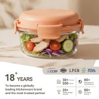 China Leak Proof 1050ml Glass Food Storage Containers with Glass Lid for Home Goods Store for sale