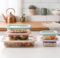 China 1150ml microwave to dining table directly plastic-free borosilicate glass food storage container with stackable design for DTC lifestyle brand for sale