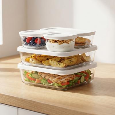 China IKOO BPA-free Modular Design Glass Food Storage Containers with Glass Lid for Home Goods Store for sale