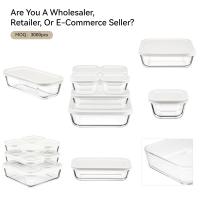China IKOO BPA-free Modular Design Glass Food Storage Containers with Glass Lid for Home Goods Store for sale