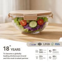 China Bpa Free Thick Borosilicate Glass Nesting Bowls with Lids for Kitchenware & Small Appliance Brand Owners for sale