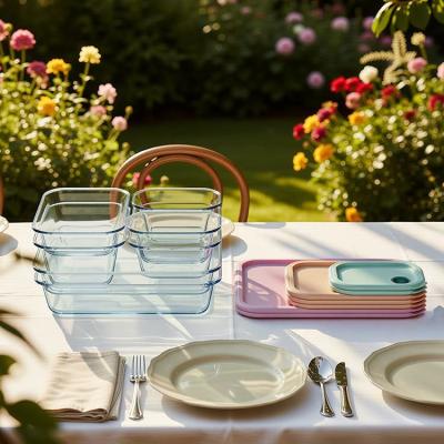 China 1150ml FDA/LFGB leak-proof borosilicate glass food  storage container with Aesthetic appeal for home goods store for sale