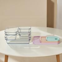China Space-saving minimalist organization borosilicate glass food  storage container with FDA for premium home organization brands for sale
