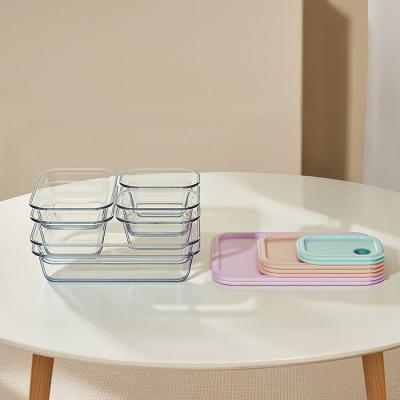 China Space-saving minimalist organization borosilicate glass food  storage container with FDA for premium home organization brands for sale