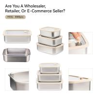 China Sustainable Microwave Safe Stainless Steel Containers Rectangular with Stackable Design for Sustainable DTC Brands for sale