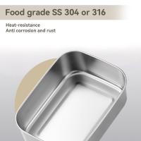 China Sustainable Microwave Safe Stainless Steel Containers Rectangular with Stackable Design for Sustainable DTC Brands for sale