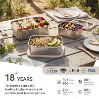 China Sustainable Microwave Safe Stainless Steel Containers Rectangular with Stackable Design for Sustainable DTC Brands for sale