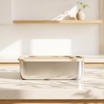 China Sustainable Microwave Safe Stainless Steel Containers Rectangular with Stackable Design for Sustainable DTC Brands for sale