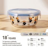 China High Borosilicate Glass Food Container with BPA-Free PP Lid and Microwave Safe Custom Glass Container for sale