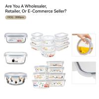 China High Borosilicate Glass Food Container with BPA-Free PP Lid and Microwave Safe Custom Glass Container for sale