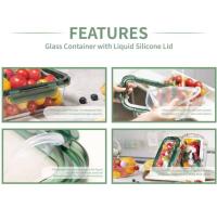 China IKOO 640ml BPA-Free Glass Food Container with Cool Lock Silicone Lid for sale