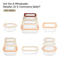 China Microwave Safe and Leak-Proof Glass Food Storage Container with Plastic Free Glass Lid for sale