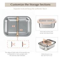 China Leak-proof Stainless Lunch Box Microwave Safe With Divider For Outdoor , Camping & Meal Prep Distributors for sale