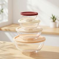 China Oven-Safe High Borosilicate Glass Mixing & Serving Bowl Set for Premium Kitchenware Brands for sale