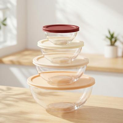 China Oven-Safe High Borosilicate Glass Mixing & Serving Bowl Set for Premium Kitchenware Brands for sale