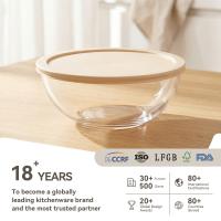 China Oven-Safe High Borosilicate Glass Mixing & Serving Bowl Set for Premium Kitchenware Brands for sale