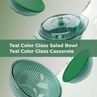 China Teal Borosilicate Glass Bakeware for Established Cooking Appliance Brands for sale