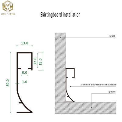 China Interlocking Design Aluminum Skirting Board 3 Colors For Residential Flooring for sale