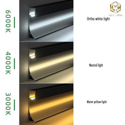 China 2mm/3mm Wall Edge Protection Aluminium Skirting Profile With Rubber Inserts for sale