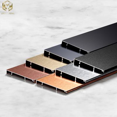 China Free Sample Customized Metal Aluminum Baseboard Champagne Color Skirting Board for sale