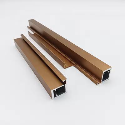 China 6000 Series Aluminium Profile Handle for Cabinet Door Frame with Customized Length and Powder Coating for sale