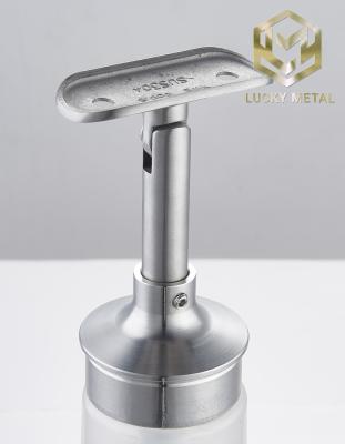 China Railing Accessories Hot Sell 304 316 Inox Round Tube Stainless Steel Handrail Bracket Glass Bracket Handrail Support for sale