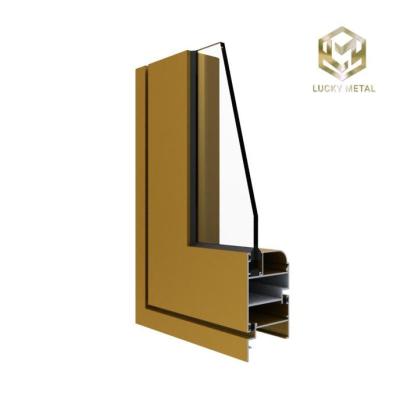 China Brushed Titanium Finish Aluminium Door Frame Profile Premium Architectural Aesthetics for sale