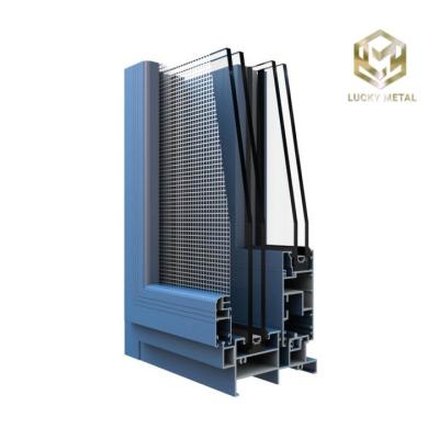 China Powder Coated 38mm Sliding Door Frame Profile With Sound Insulation for sale