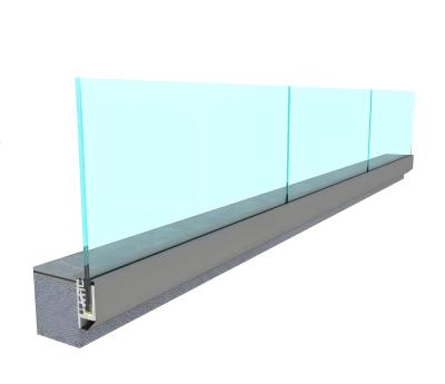 China Commercial Grade Aluminum Glass Balustrade For Poolside Applications for sale
