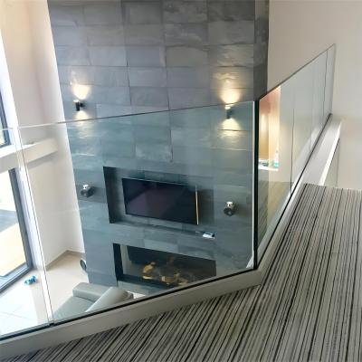 China Frosted Surface Aluminum Frameless Glass Fence With Hidden Brackets for sale