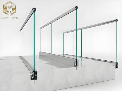 China Modern Slim-Profile Aluminum Glass Fence System With Hidden Clamps for sale