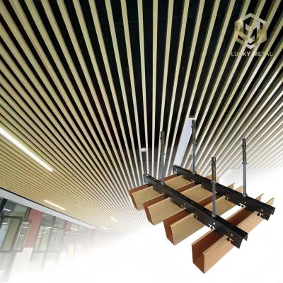 China OEM Suspended Metal Wood aluminum metal ceilingTiles For Office Buildings for sale