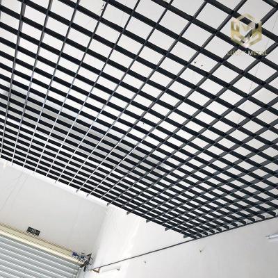 China Modern T-Bar Suspended Open Cell Aluminum Grid Ceiling Fireproof Heat Insulation Laminated Surface Square Shape for Interior Use for sale