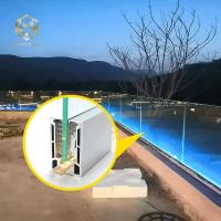 China Frameless Glass Balustrade with Tempered and Laminated Glass Featuring 1200Pa Wind Load Resistance and Anodizing or Powder Coating for sale
