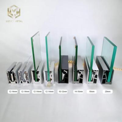 China Frameless Aluminum Glass Fence with Tempered and Laminated Glass 1200Pa Wind Load Resistance and Anodizing Powder Coating for sale