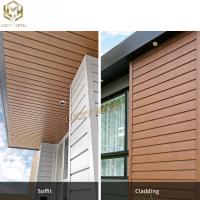China Customized Residential Powder Coating Woodgrain External Wall Cladding Architectural Aluminum Soffit Ceiling Panel for sale