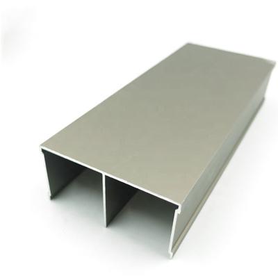 China Brushed Silver Double Channel Aluminium Kitchen Cabinet Profile for sale
