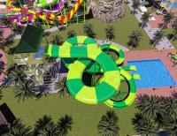 China FRP Fiberglass Water Slide 178m Length Super Spiral Slide For Aquatic Park for sale