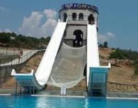 China Customized Water Theme Park Equipment High Speed Water Slide And Bouncer for sale
