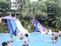 China Bouncy Water Park Slide Equipment Hillside Water Slide Heavy Duty Pool Slide for sale