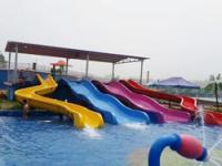 China Bouncy Water Park Slide Equipment Hillside Water Slide Heavy Duty Pool Slide for sale