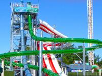 China Giant Kids Outdoor Long Fiberglass Water Slide 17m Double Loop Body Slides for sale
