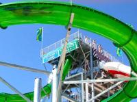 China Giant Kids Outdoor Long Fiberglass Water Slide 17m Double Loop Body Slides for sale